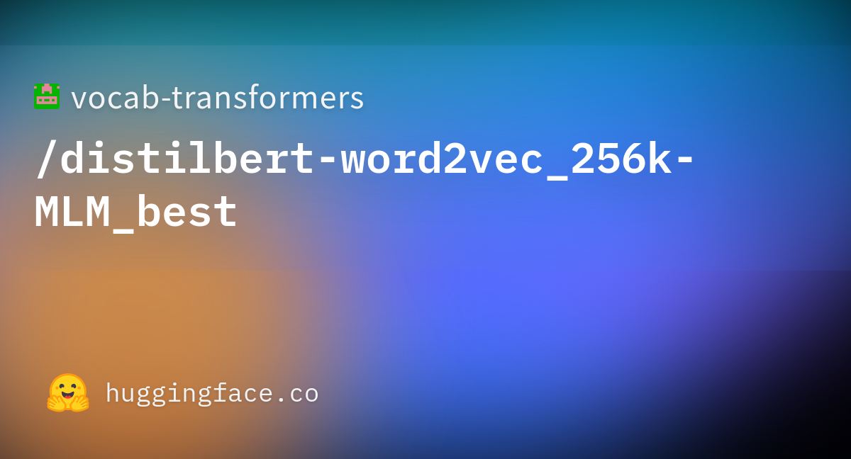 config.json · vocab-transformers/distilbert-word2vec_256k-MLM_best at main config.json · vocab-transformers/distilbert-word2vec_256k-MLM_best at main