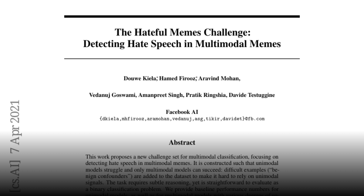 Paper page - The Hateful Memes Challenge: Detecting Hate Speech in ... Paper page - The Hateful Memes Challenge: Detecting Hate Speech in ...