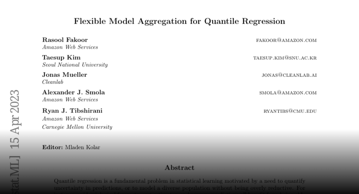 Paper Page Flexible Model Aggregation For Quantile Regression