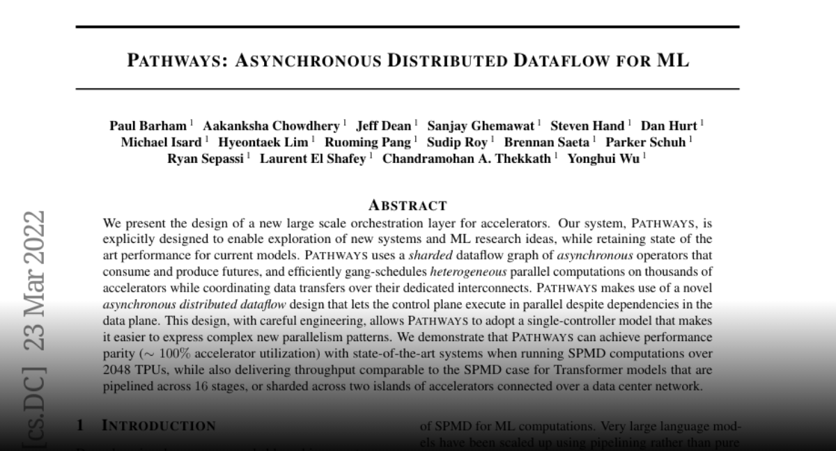 Paper Page Pathways Asynchronous Distributed Dataflow For Ml