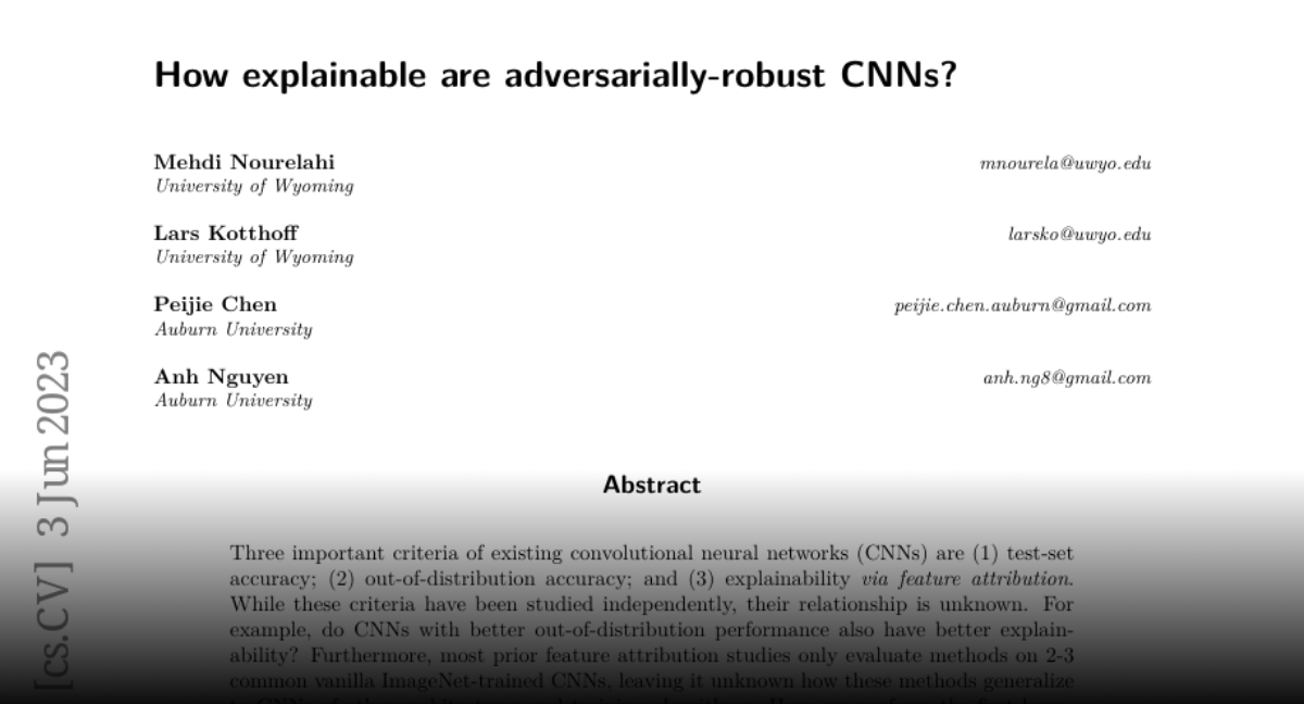 Paper Page How Explainable Are Adversarially Robust Cnns