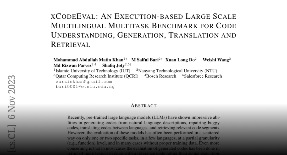 Paper page - xCodeEval: A Large Scale Multilingual Multitask Benchmark ... Paper page - xCodeEval: A Large Scale Multilingual Multitask Benchmark ...
