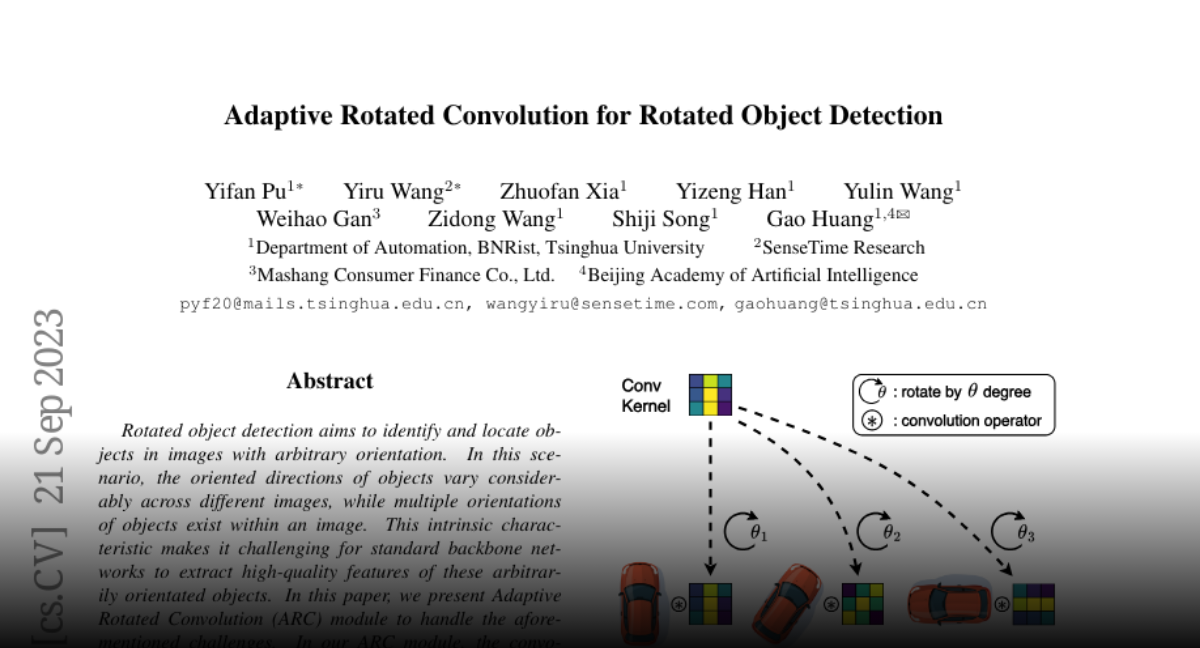 Paper Page Adaptive Rotated Convolution For Rotated Object Detection