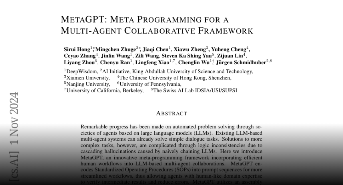 Paper Page Metagpt Meta Programming For Multi Agent Collaborative
