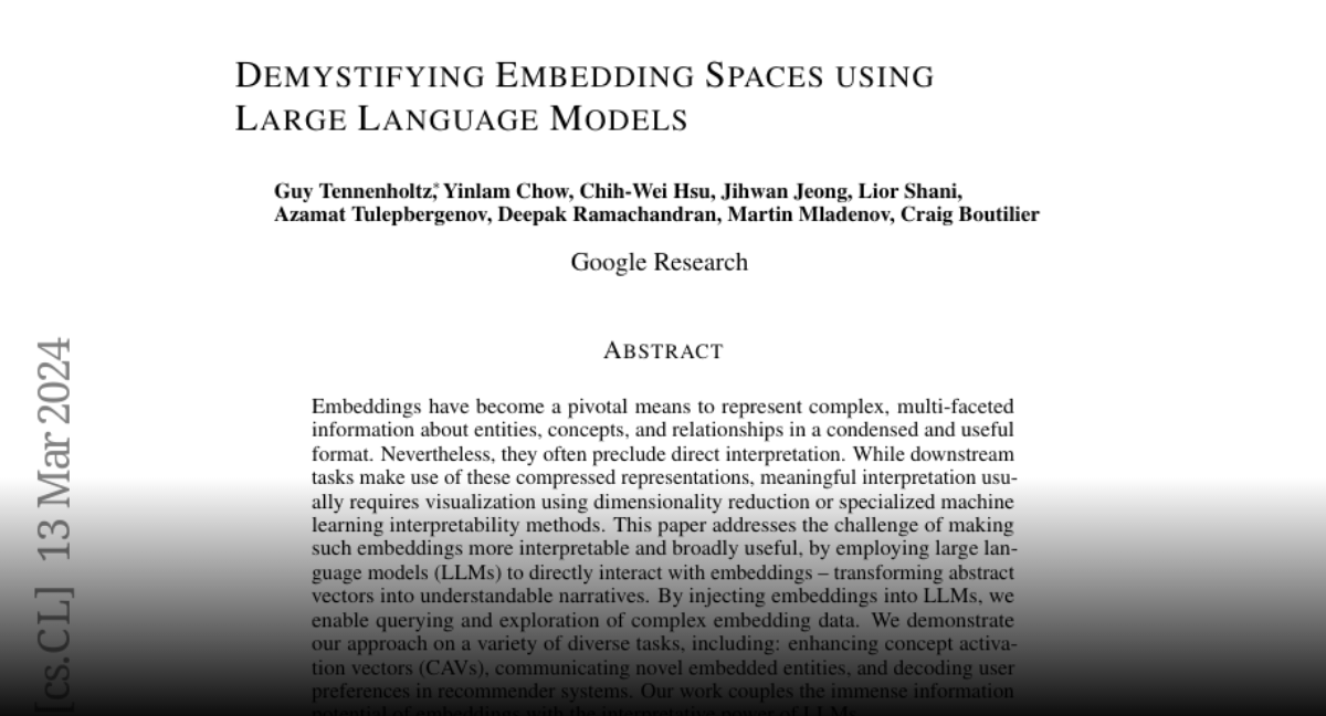 Paper page - Demystifying Embedding Spaces using Large Language Models Paper page - Demystifying Embedding Spaces using Large Language Models