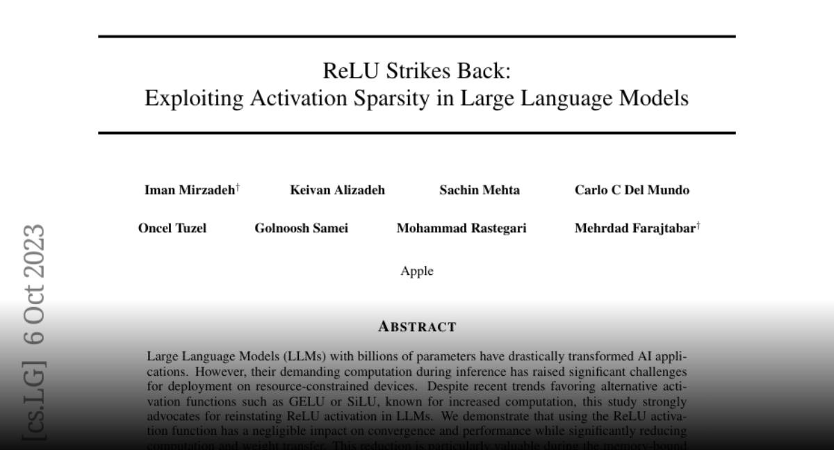 Paper page - ReLU Strikes Back: Exploiting Activation Sparsity in Large ... Paper page - ReLU Strikes Back: Exploiting Activation Sparsity in Large ...