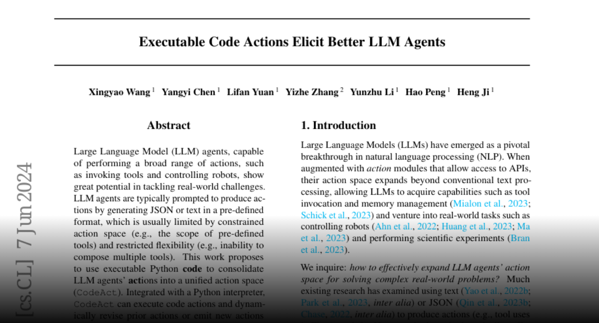 Paper Page Executable Code Actions Elicit Better Llm Agents 4071