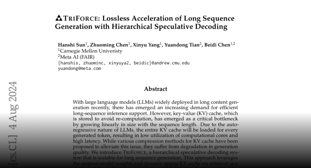 Paper page - TriForce: Lossless Acceleration of Long Sequence ... Paper page - TriForce: Lossless Acceleration of Long Sequence ...