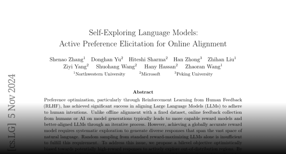 Paper page - Self-Exploring Language Models: Active Preference ... Paper page - Self-Exploring Language Models: Active Preference ...