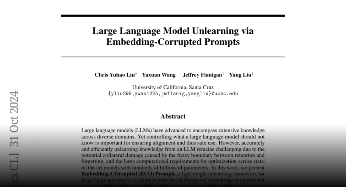 Paper page - Large Language Model Unlearning via Embedding-Corrupted ... Paper page - Large Language Model Unlearning via Embedding-Corrupted ...
