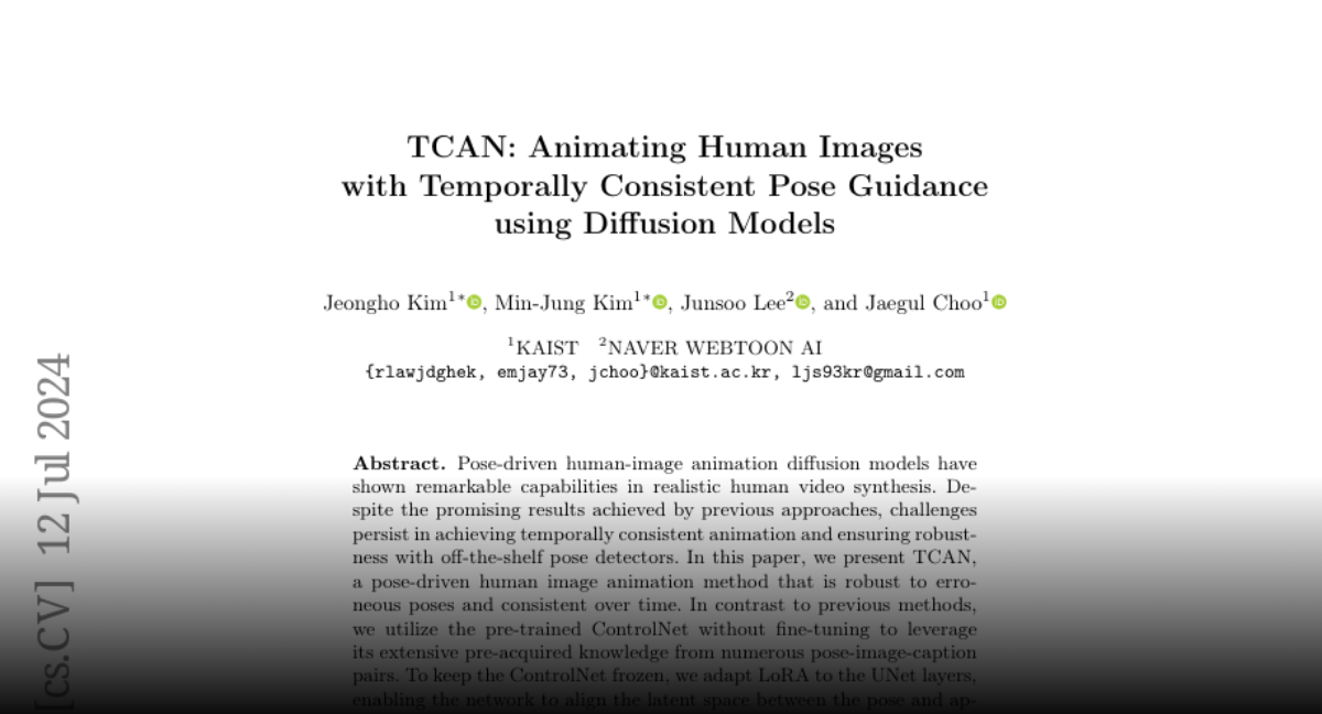 Paper page - TCAN: Animating Human Images with Temporally Consistent ... Paper page - TCAN: Animating Human Images with Temporally Consistent ...