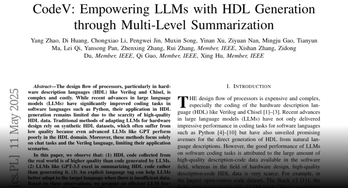 Paper Page Codev Empowering Llms For Verilog Generation Through Multi Level Summarization