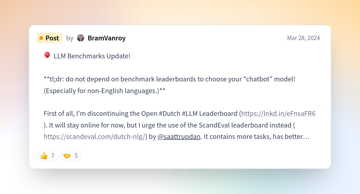 @BramVanroy on Hugging Face: @BramVanroy on Hugging Face:
