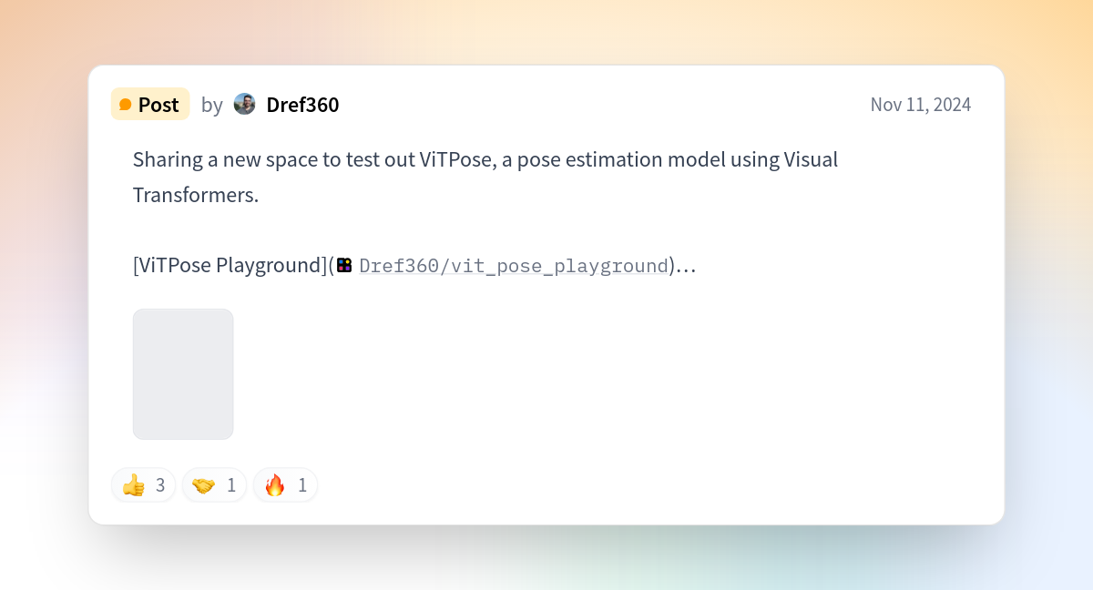 Dref360 On Hugging Face Sharing A New Space To Test Out Vitpose A Pose Estimation Model
