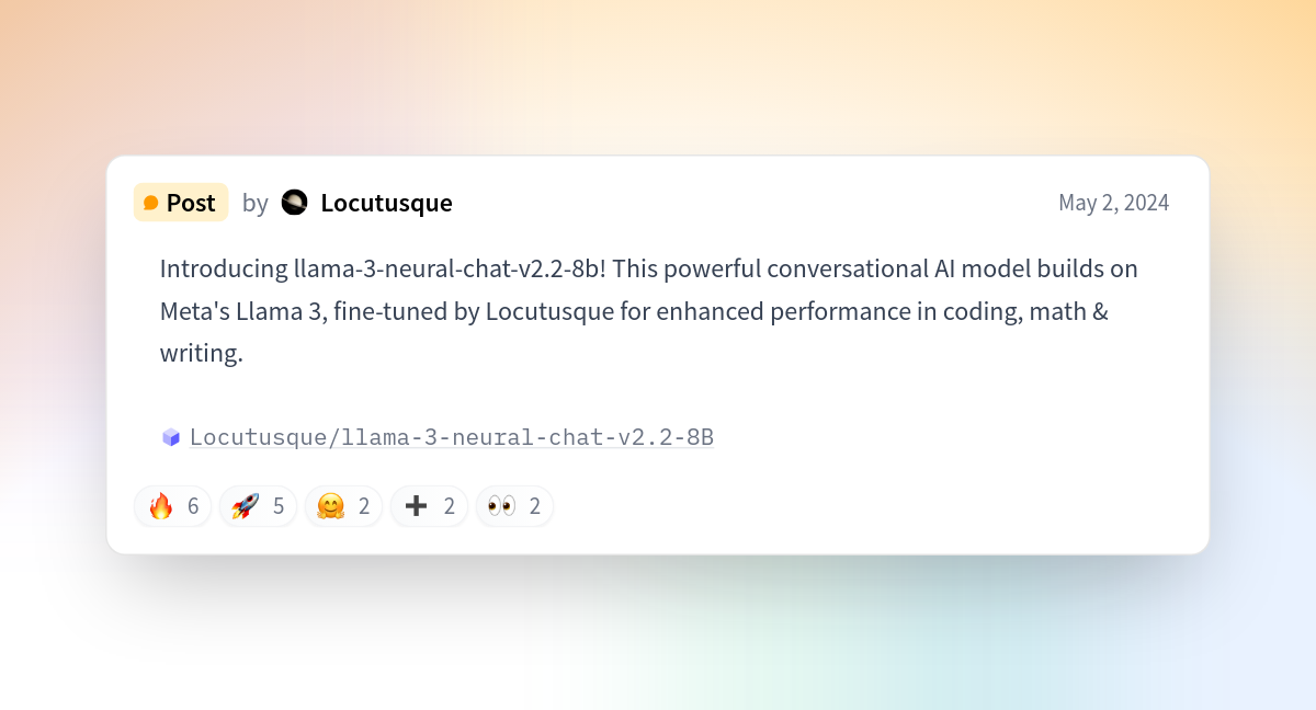 @Locutusque on Hugging Face: @Locutusque on Hugging Face: