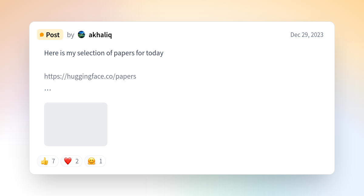 Akhaliq On Hugging Face Here Is My Selection Of Papers For Today Papers…