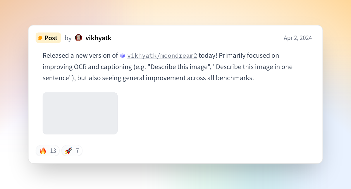 @vikhyatk on Hugging Face: @vikhyatk on Hugging Face: