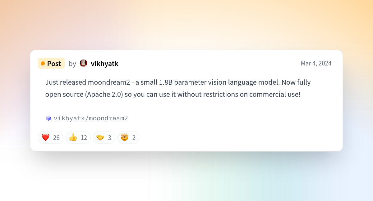 @vikhyatk on Hugging Face: @vikhyatk on Hugging Face: