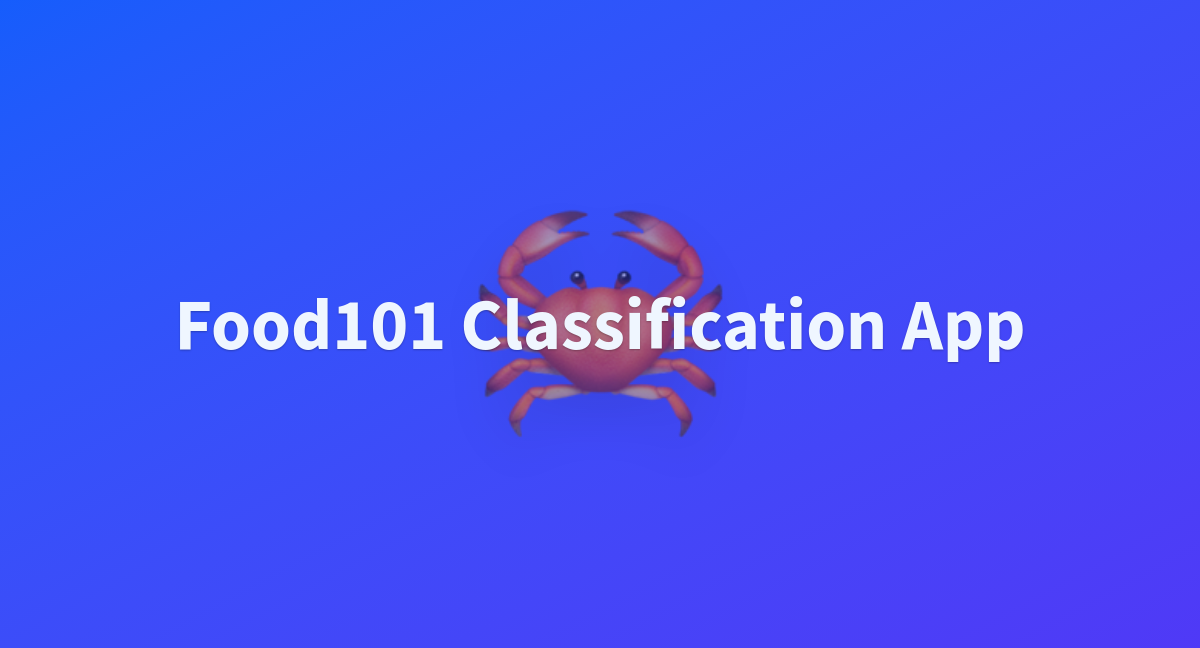 Food101 Classification App - a Hugging Face Space by amitca75 Food101 Classification App - a Hugging Face Space by amitca75