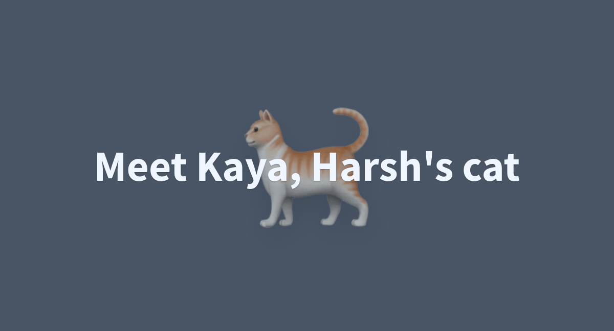 Meet Kaya, Harsh's cat - a Hugging Face Space by harsh17 Meet Kaya, Harsh's cat - a Hugging Face Space by harsh17