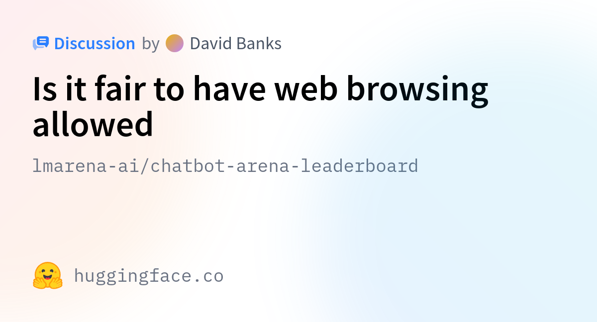 lmsys/chatbot-arena-leaderboard · Is it fair to have web browsing allowed lmsys/chatbot-arena-leaderboard · Is it fair to have web browsing allowed