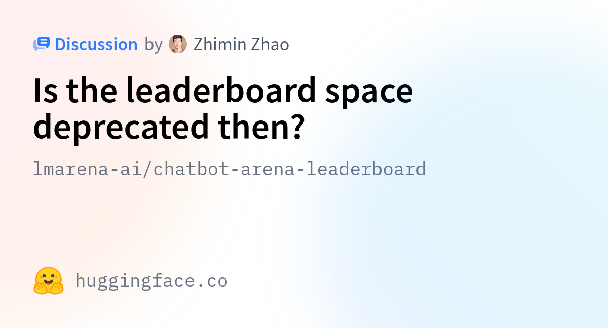 lmsys/chatbot-arena-leaderboard · Is the leaderboard space deprecated then? lmsys/chatbot-arena-leaderboard · Is the leaderboard space deprecated then?