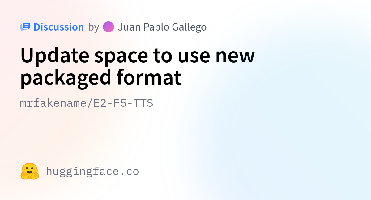 mrfakename/E2-F5-TTS · Update space to use new packaged format mrfakename/E2-F5-TTS · Update space to use new packaged format