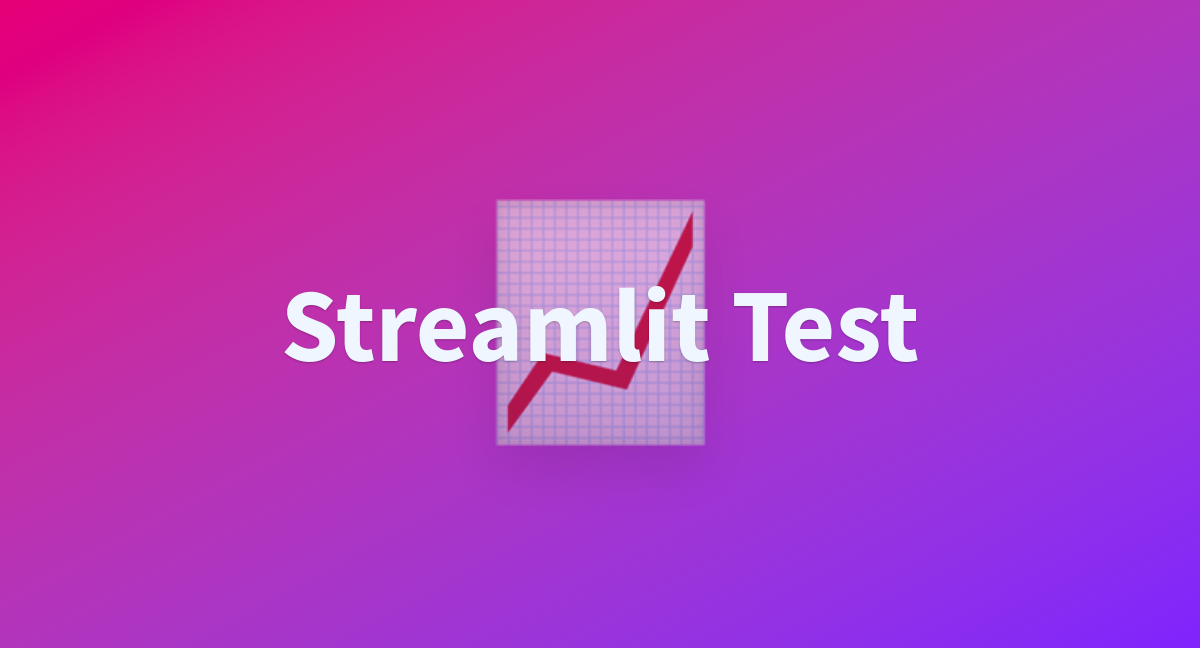 Streamlit Test - a Hugging Face Space by omarbaba Streamlit Test - a Hugging Face Space by omarbaba